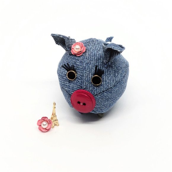 The Crafty Hobbit | Accents | Potbelly Pig Collectible Handmade Denim ...
